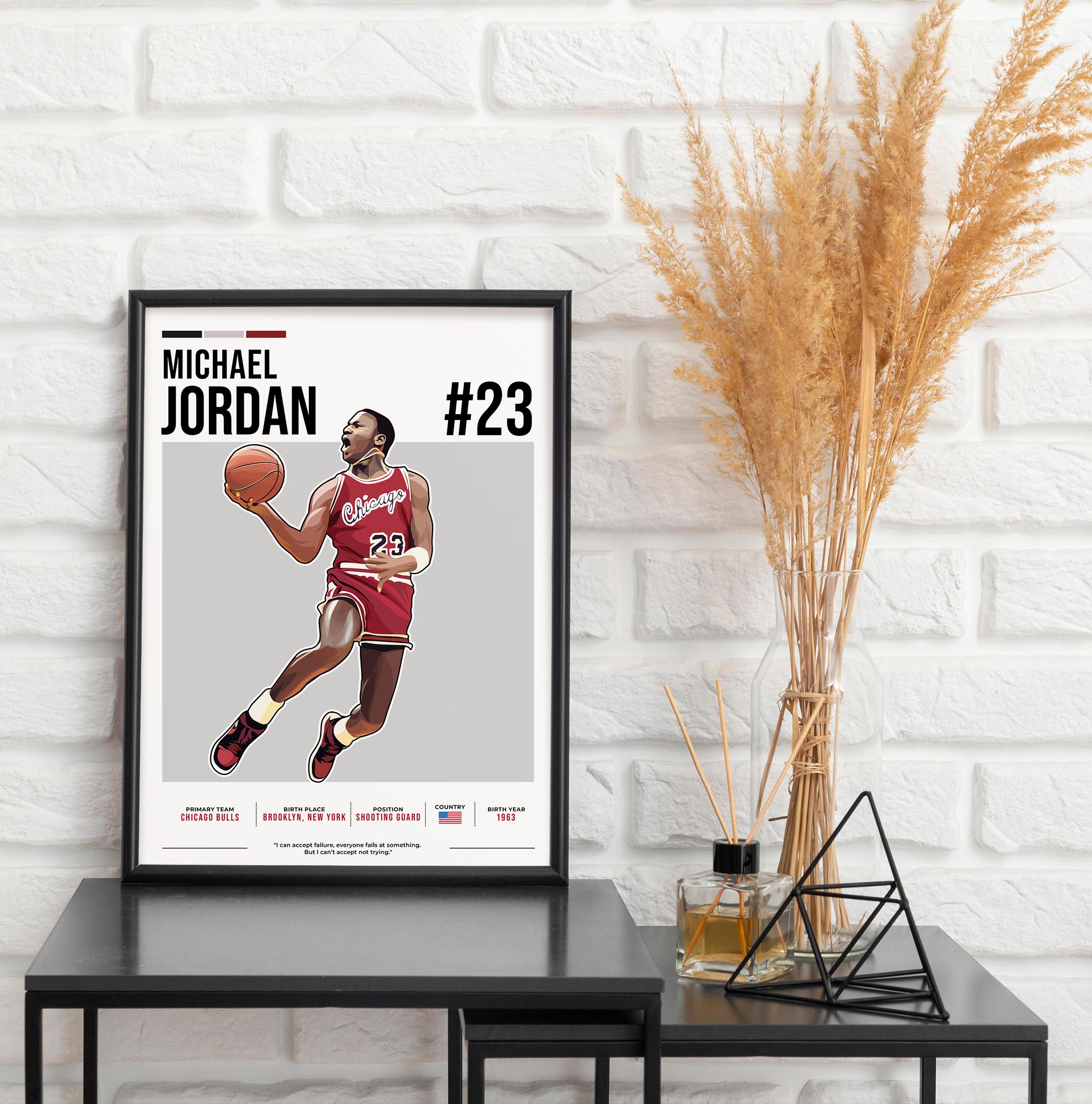 Michael Jordan Poster, Basketball Art, Michael Jordan Young, Vector ...