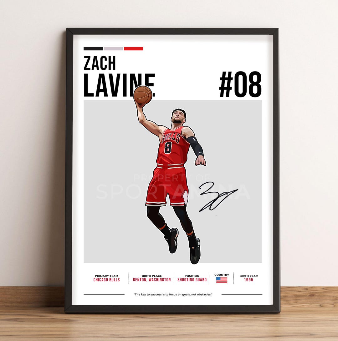 Zach Lavine Poster, Basketball Art, Zach Lavine Fan Gift, Vector ...