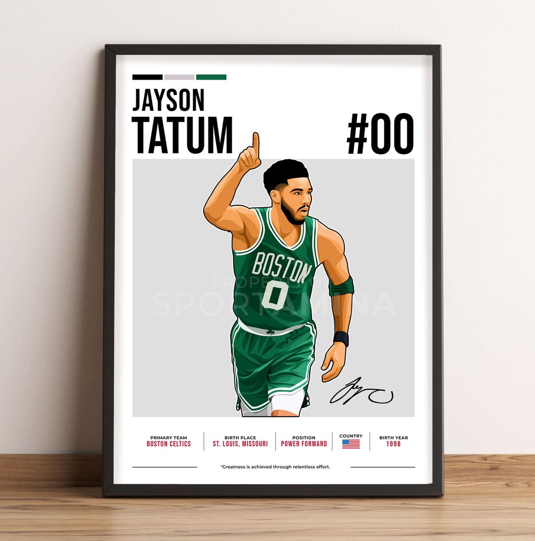 Jayson Tatum Poster, Basketball Art, Jayson Tatum Fan Gift, Vector ...