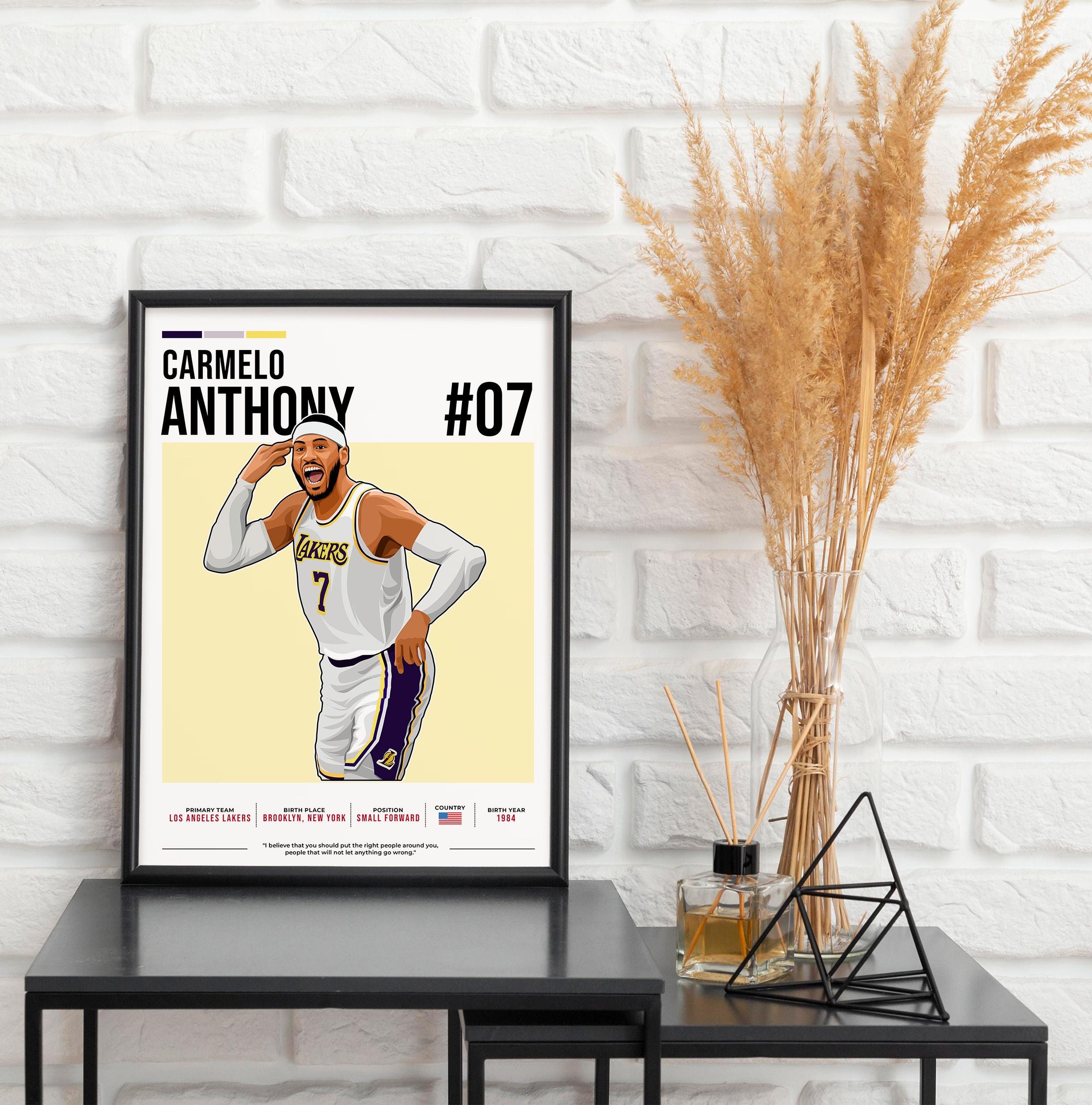 Carmelo Anthony Poster, Basketball Art, Carmelo Anthony Fan Gift ...