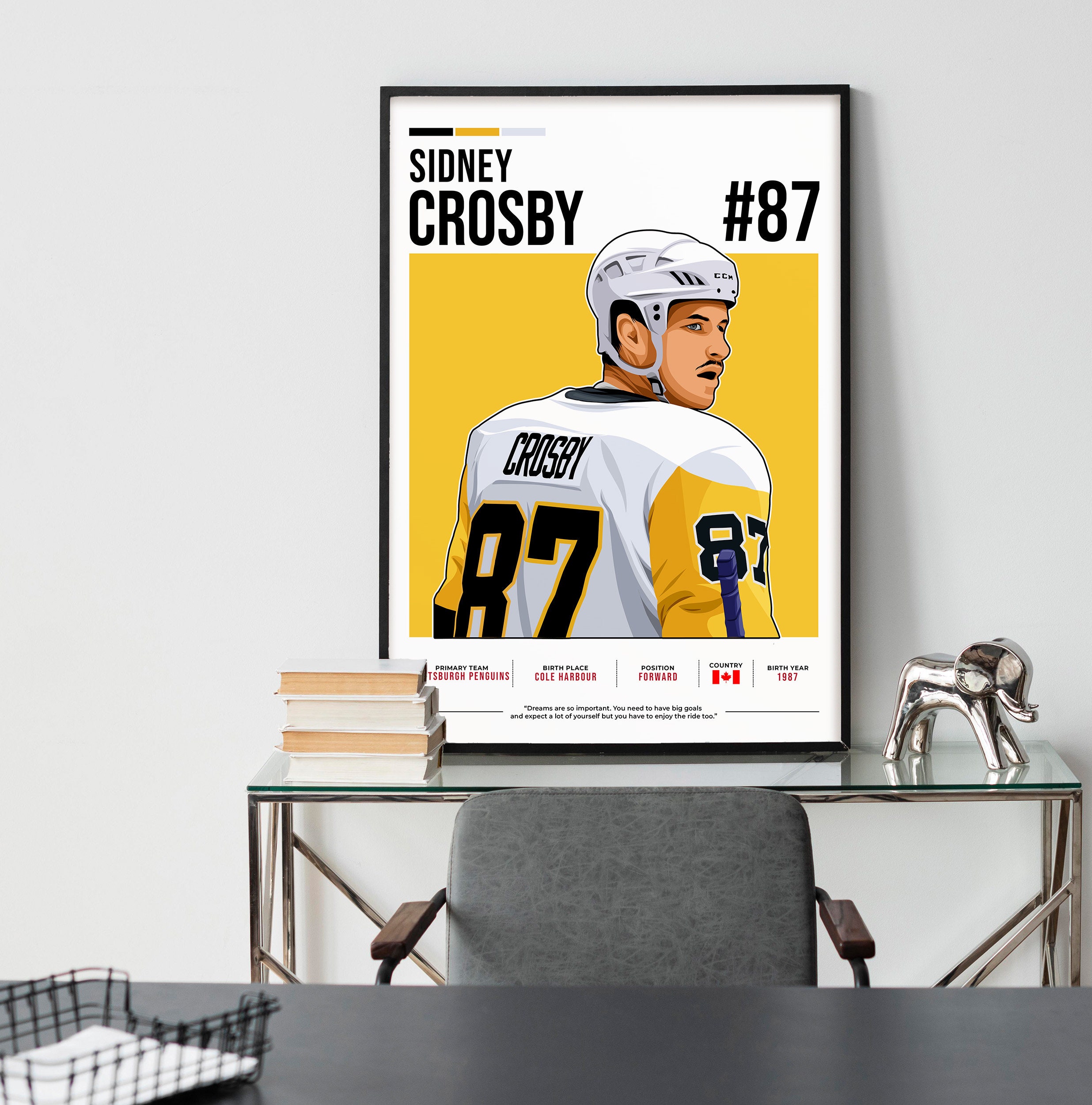 Sidney Crosby Poster, Ice Hockey Print, Crosby Print Vector Art, Vector ...