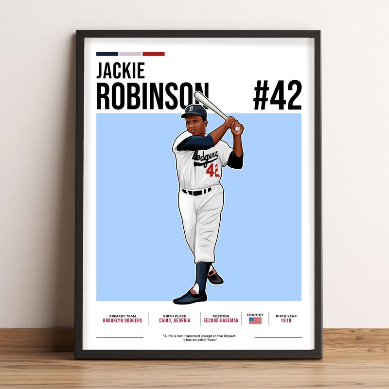 Jackie Robinson Poster - Etsy