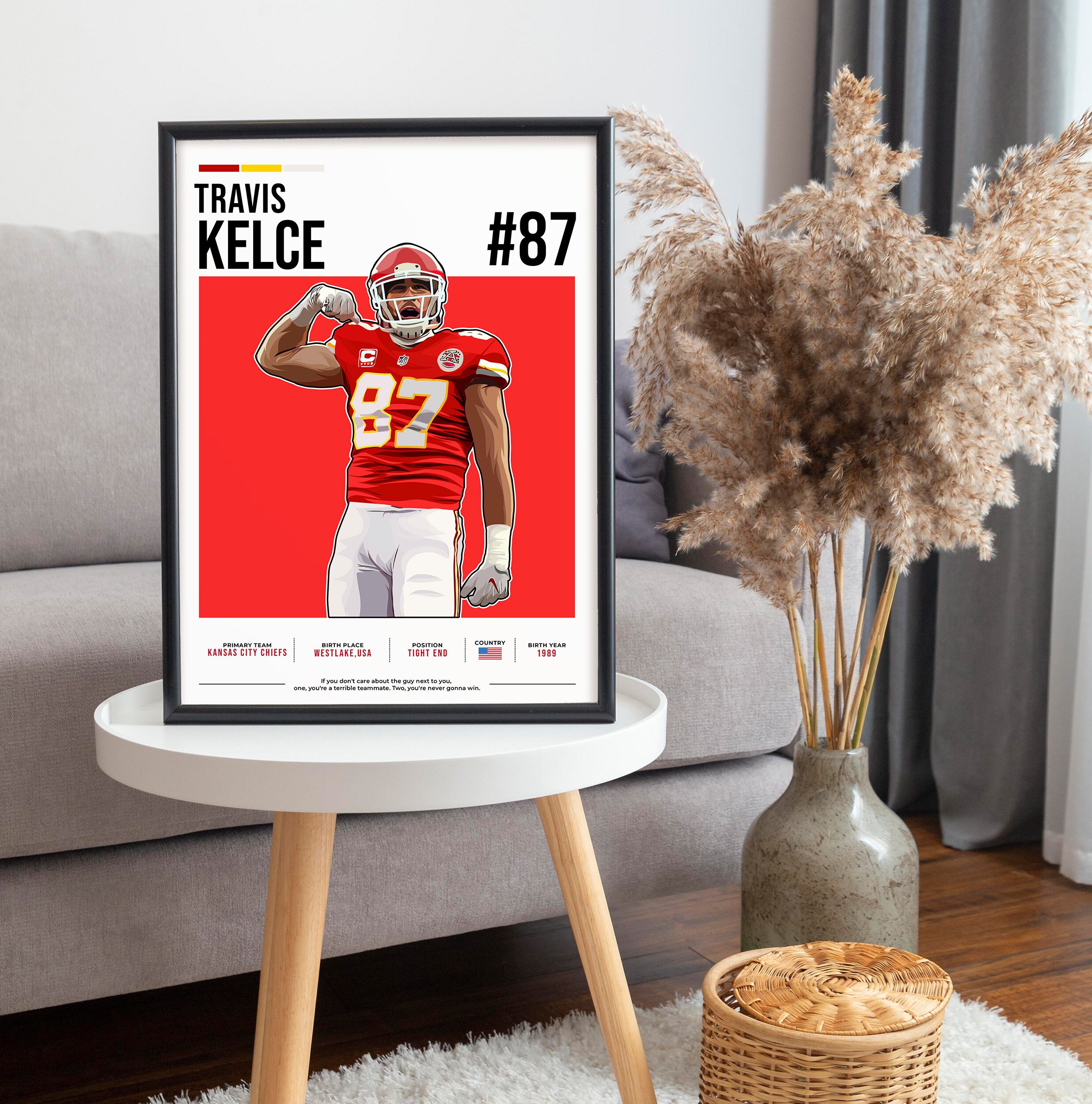 Travis Kelce Poster, American Football Print, Kelce Print Vector Art ...