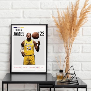 Lebron James Poster, Basketball Art, Lebron James Fan Gift, Vector ...