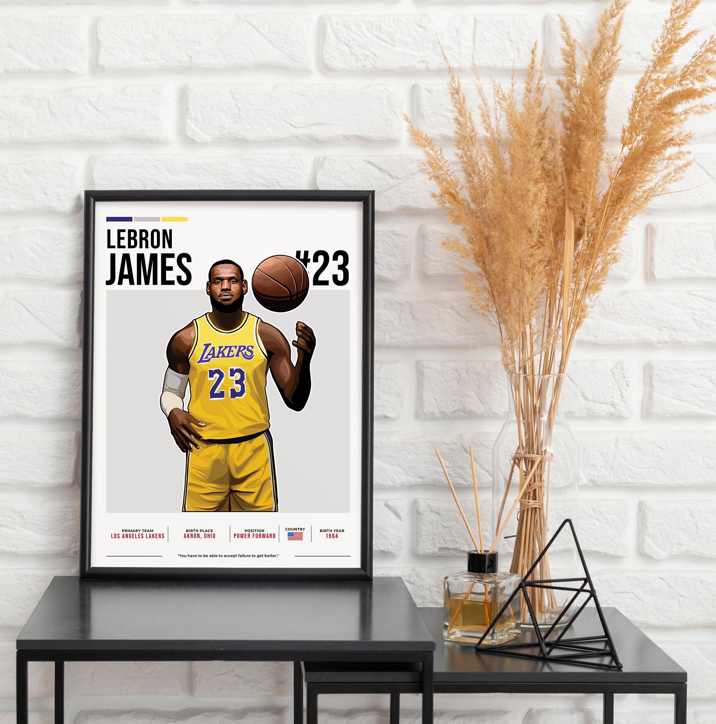 Lebron James Poster, Basketball Art, Lebron James Fan Gift, Vector ...