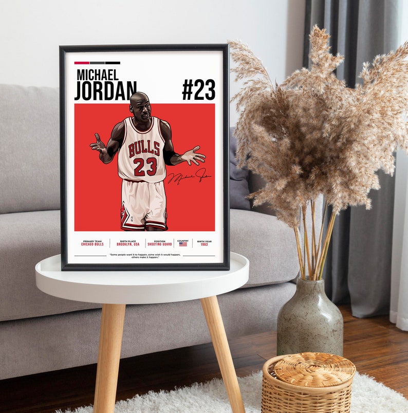 Michael Jordan Poster, Basketball Print, Jordan Vector Art, Jordan ...