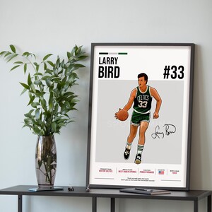 Larry Bird Poster, Basketball Art, Larry Bird Fan Gift, Vector ...