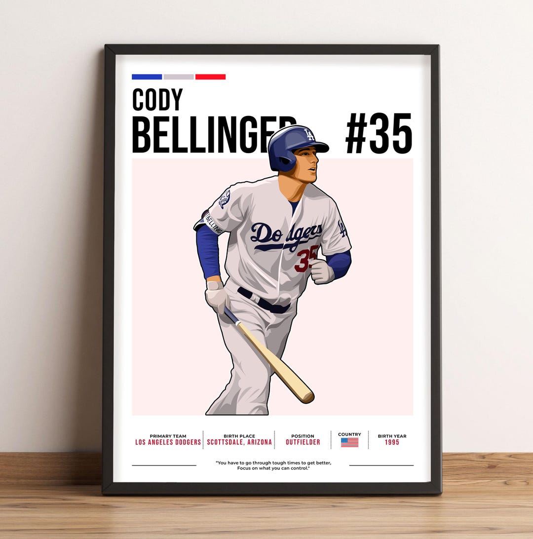 Cody Bellinger Poster, Baseball Art, Cody Bellinger Fan Gift, Vector ...