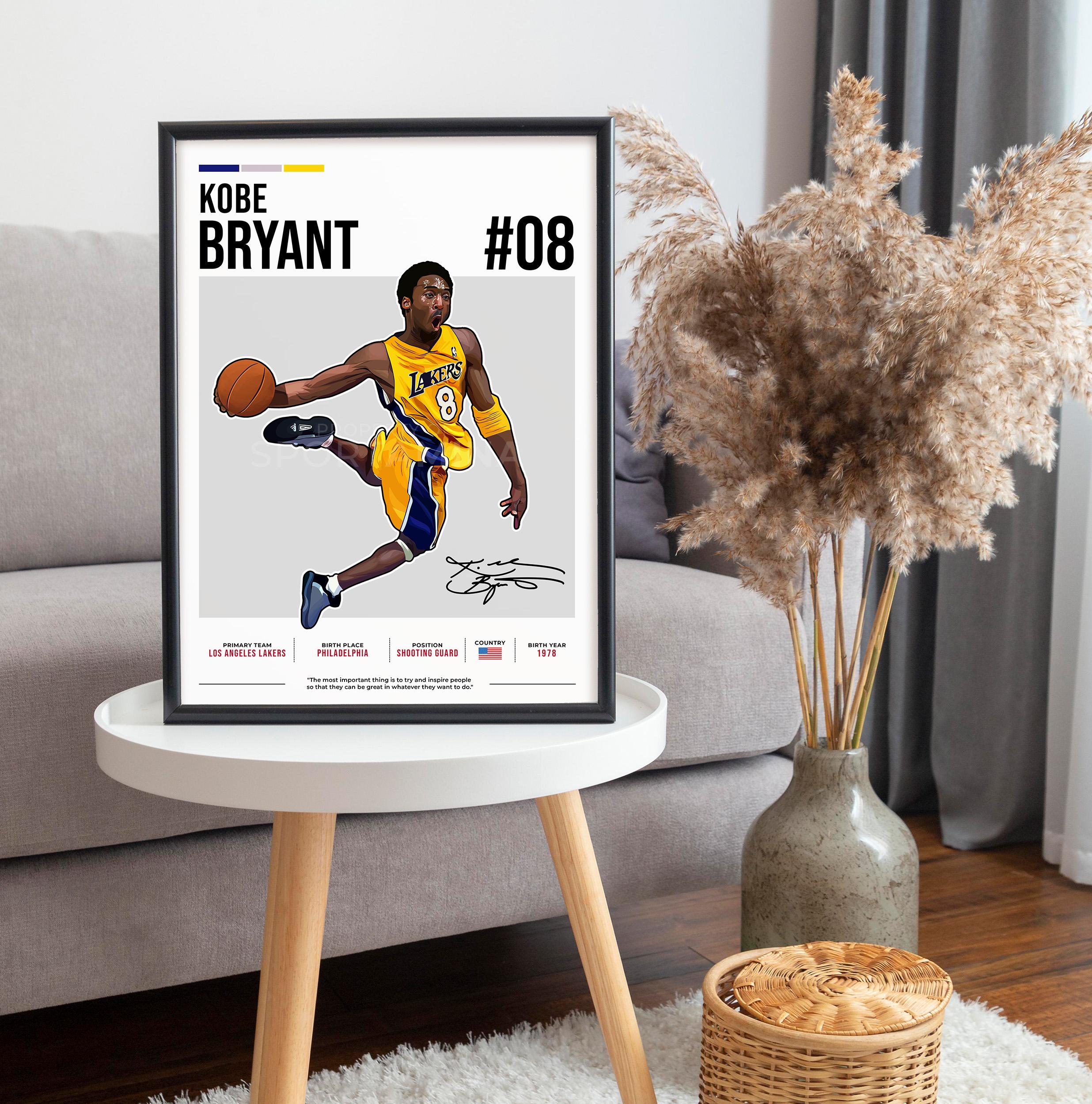 Kobe Bryant Poster, Basketball Art, Kobe Young Fan Gift, Vector ...