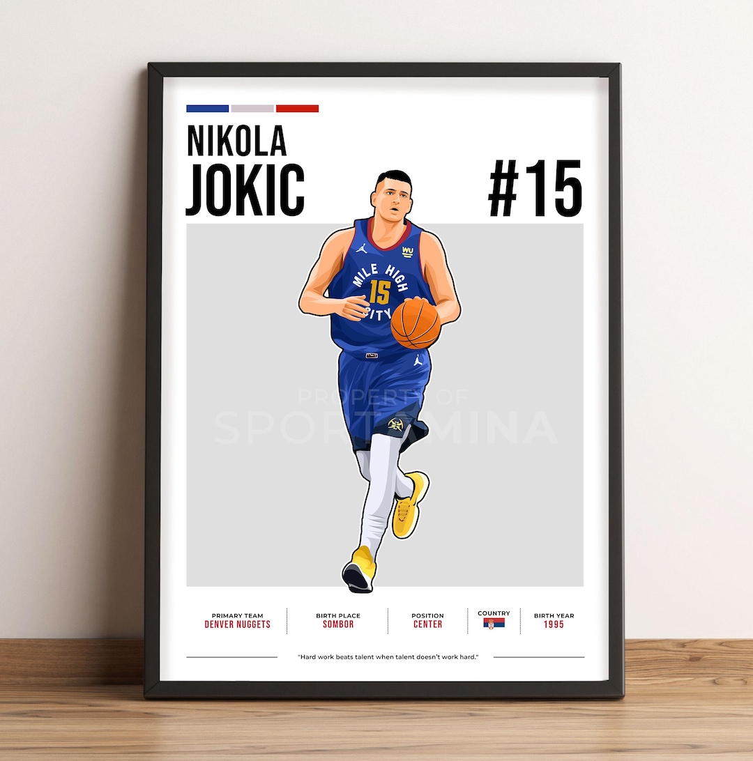 Nikola Jokic Poster, Basketball Art, Nikola Jokic Fan Gift, Vector ...