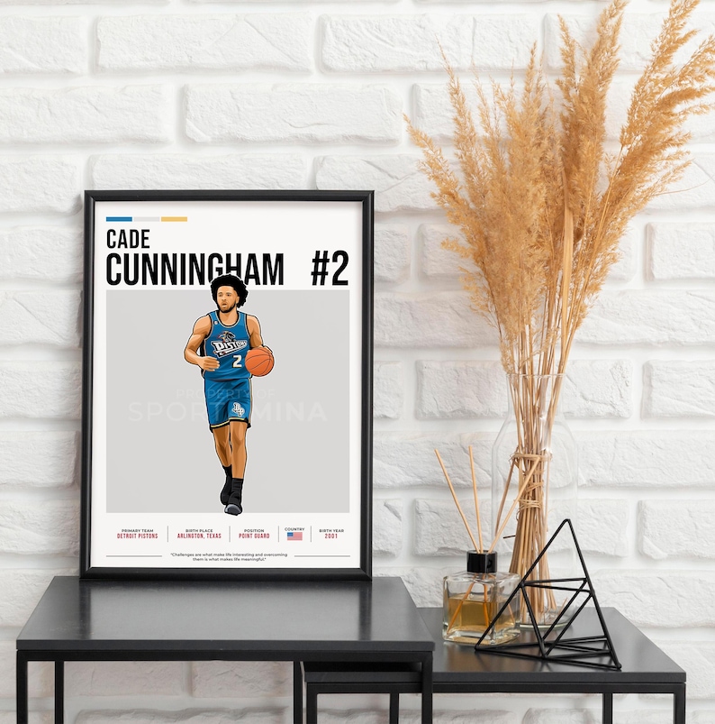 Cade Cunningham Poster, Basketball Art, Cade Cunningham Fan Gift ...