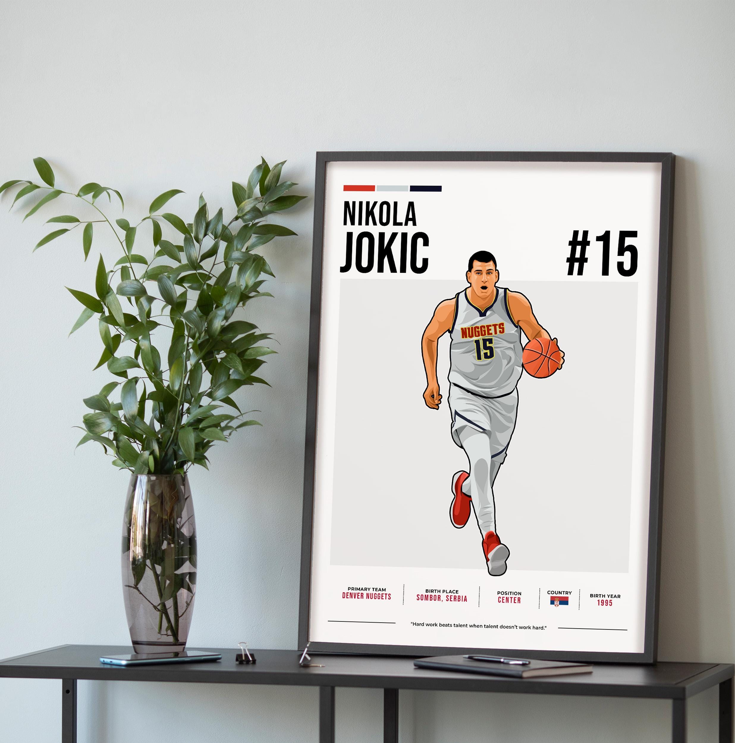 Nikola Jokic Poster, Basketball Art, Nikola Jokic Fan Gift, Vector ...