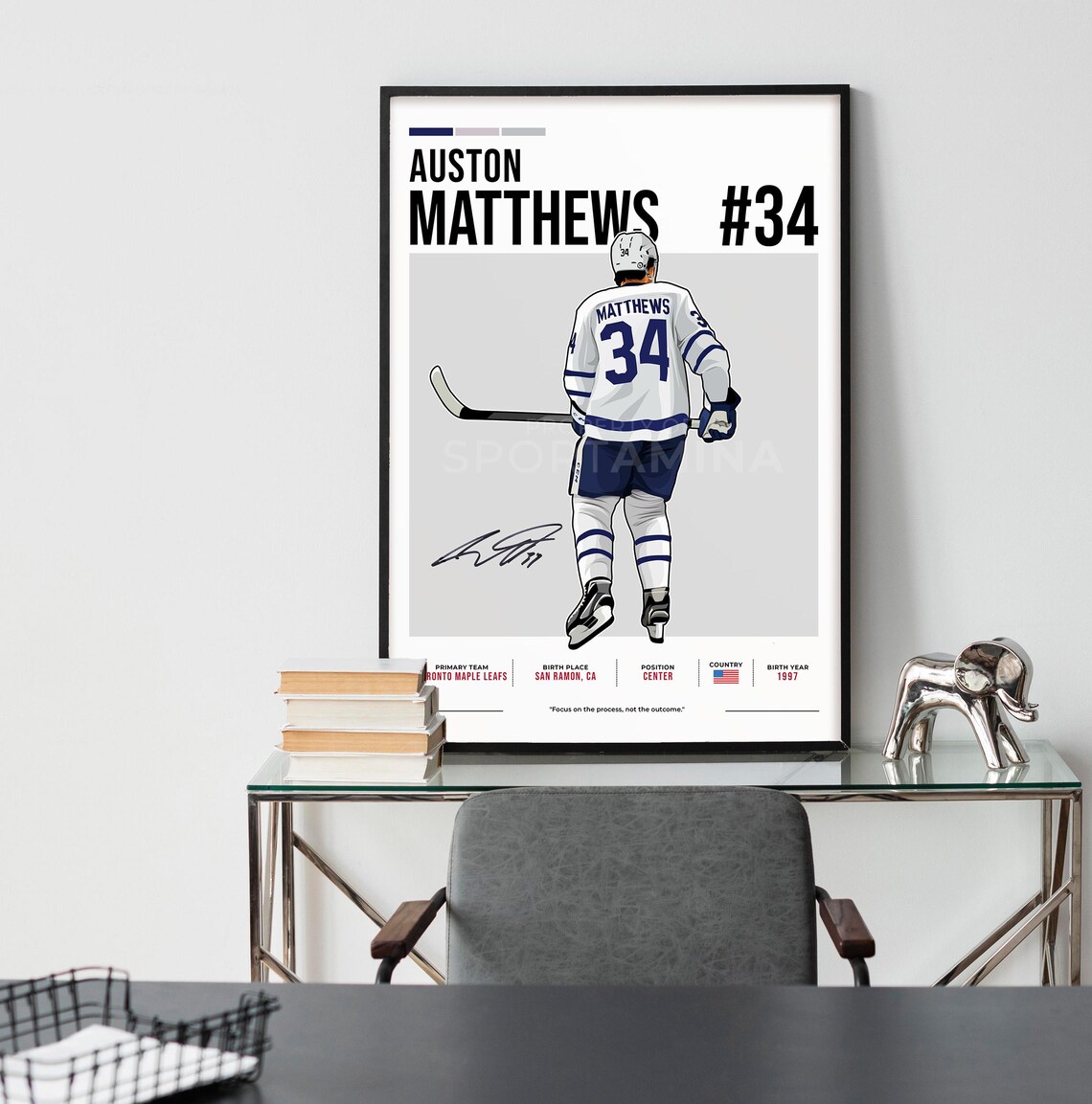 Auston Matthews Poster, Hockey Art, Auston Matthews Fan Gift, Vector ...