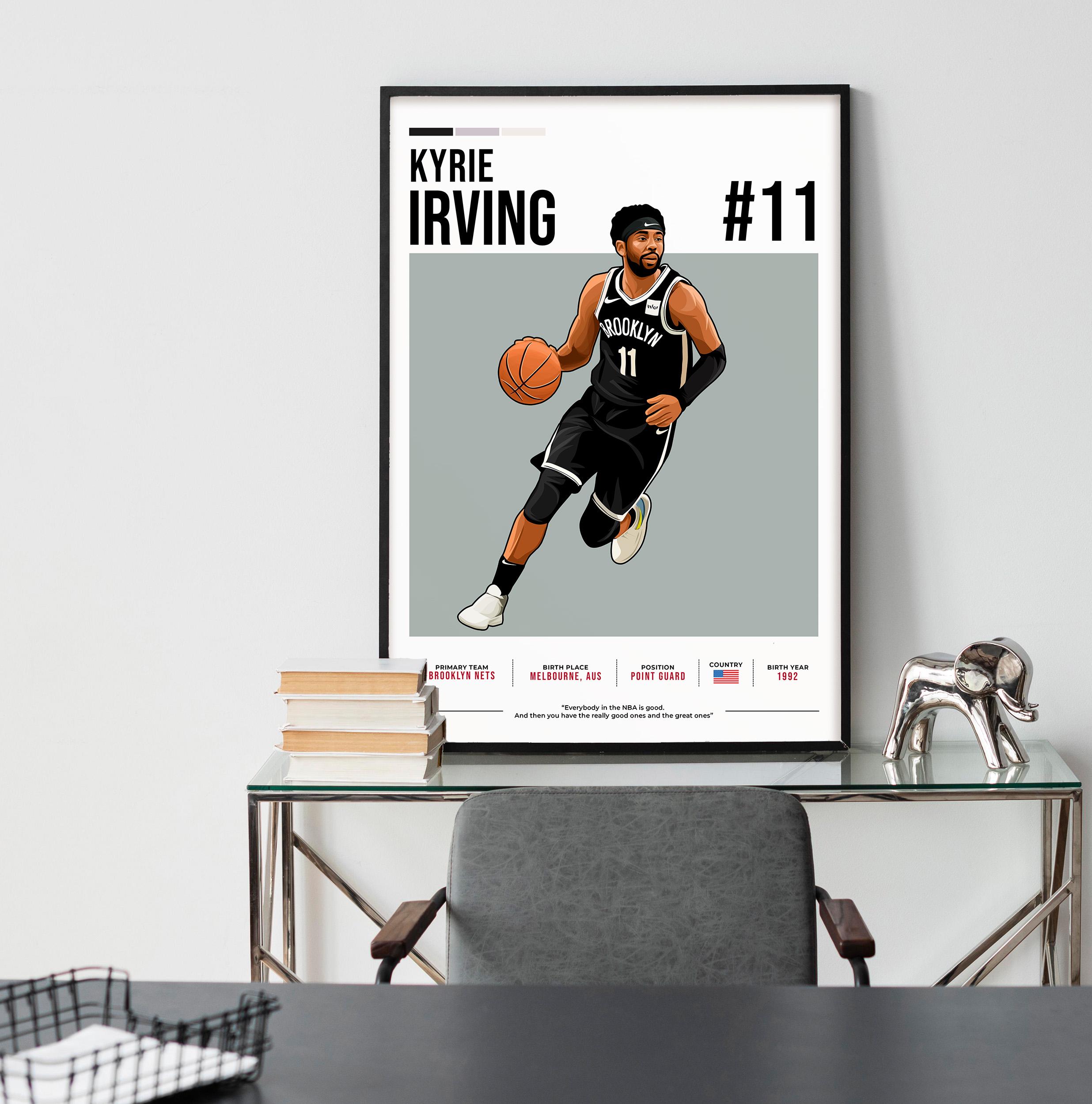 Kyrie Irving Poster, Basketball Art, Kyrie Irving Fan Gift, Vector ...
