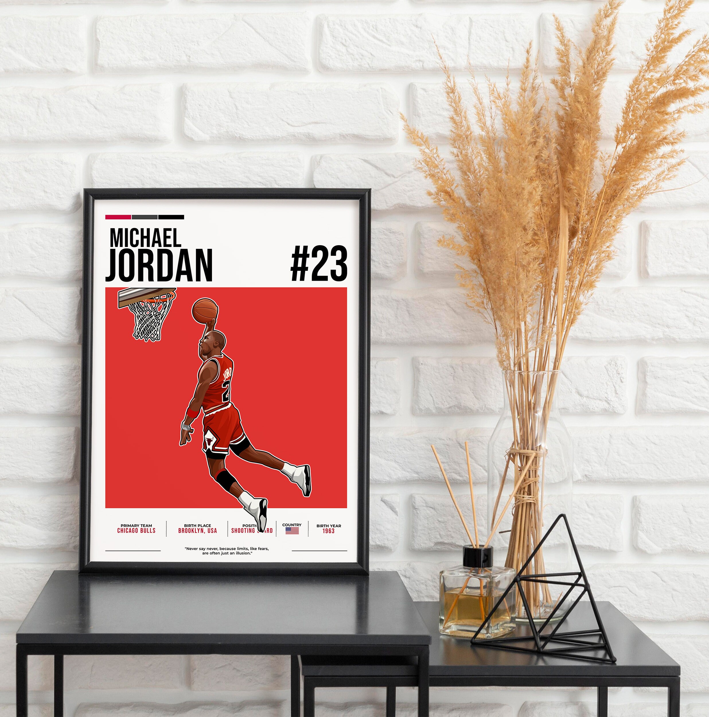 Michael Jordan Poster, Basketball Print, Jordan Print Decoration ...