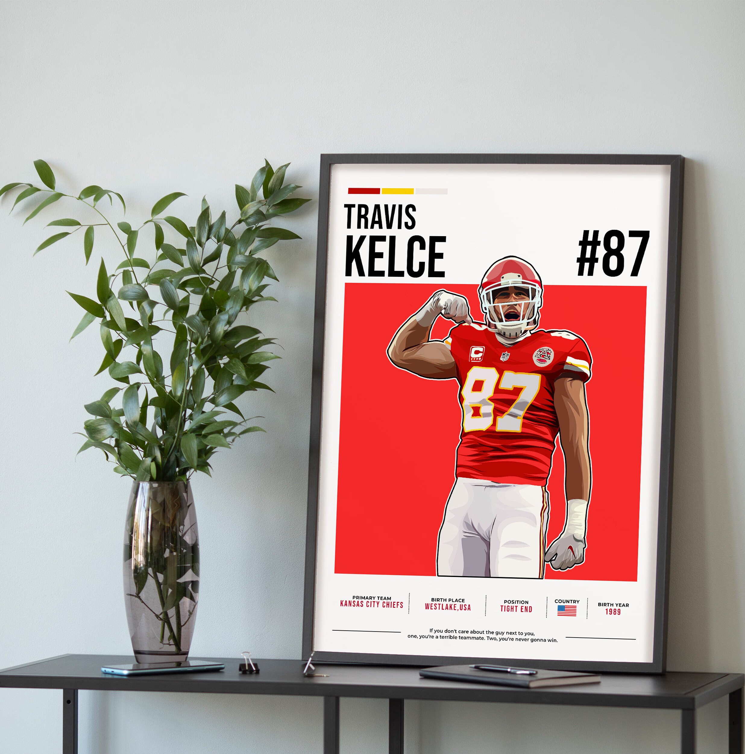 Travis Kelce Poster, American Football Print, Kelce Print Vector Art ...