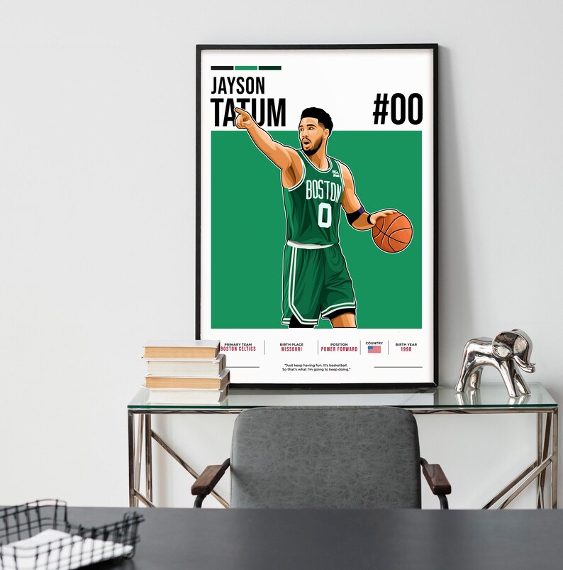 Jayson Tatum Poster, Basketball Art, Jayson Tatum Fan Gift, Vector ...