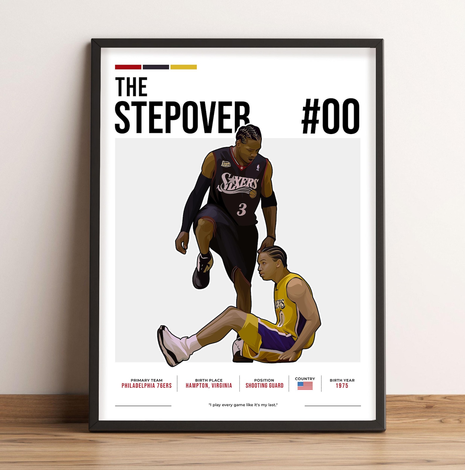 Allen Iverson Poster, Basketball Art, Allen Iverson Fan Gift, the ...