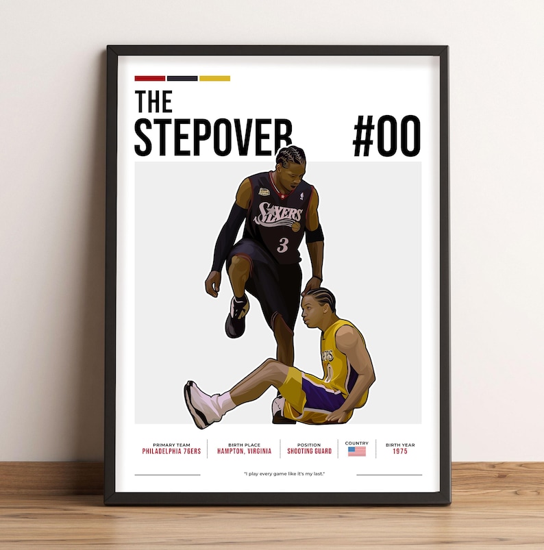 Allen Iverson Poster, Basketball Art, Allen Iverson Fan Gift, the ...