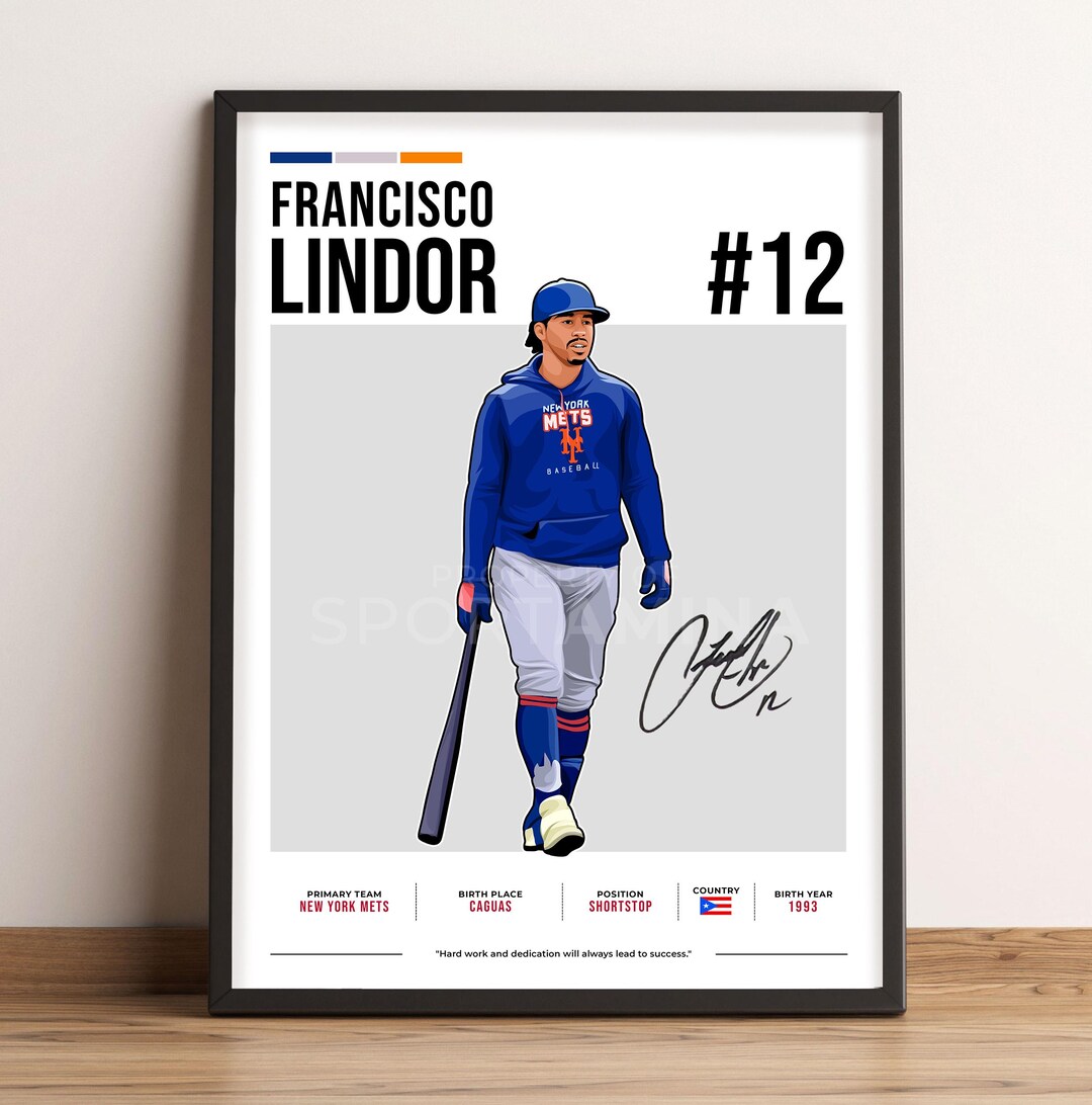 Francisco Lindor Poster, Baseball Art, Francisco Lindor Fan Gift ...