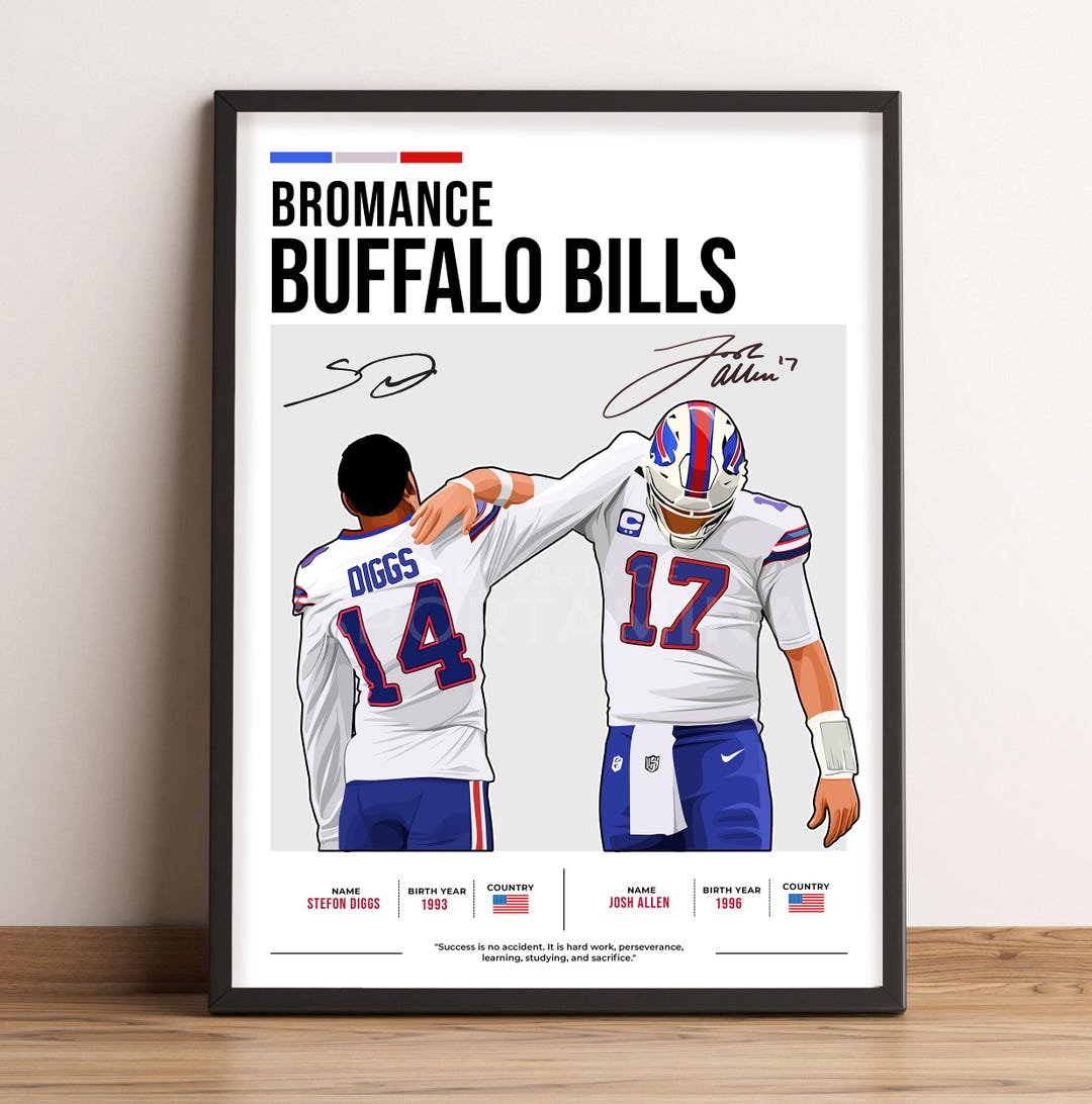 Stefon Diggs and Josh Allen Poster, Football Art, Stefon Diggs Fans ...