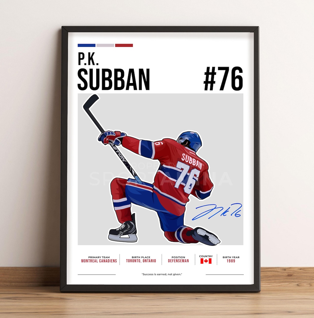 PK Subban Poster, Hockey Art, PK Subban Fan Gift, Vector Illustration ...