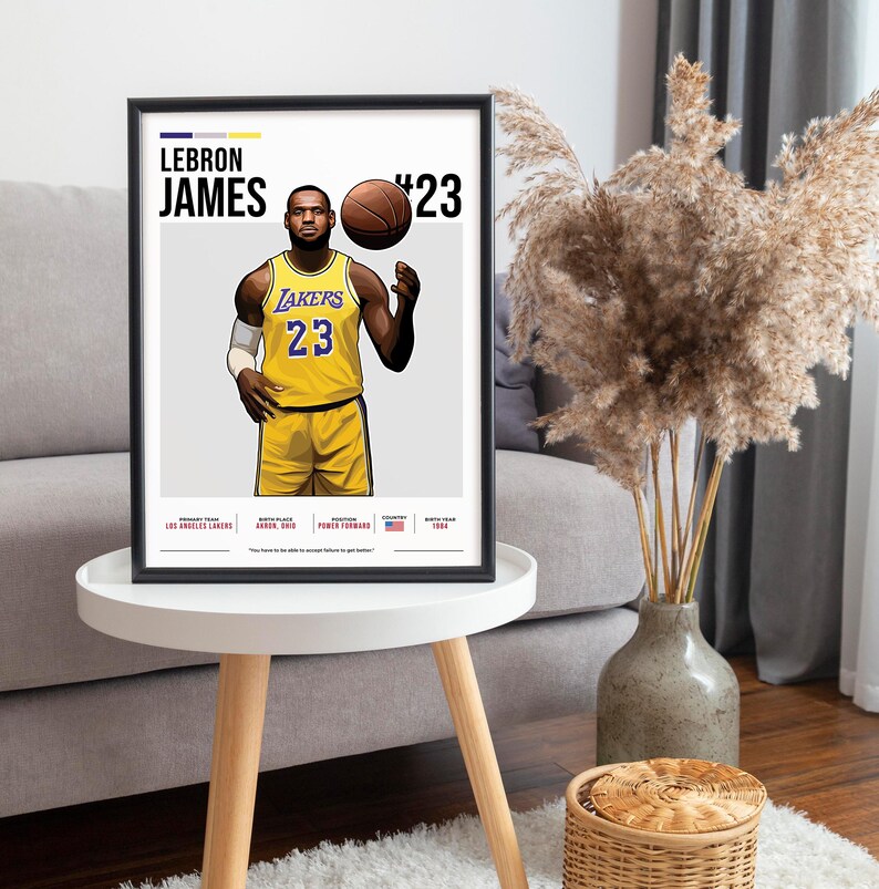 Lebron James Poster, Basketball Art, Lebron James Fan Gift, Vector ...