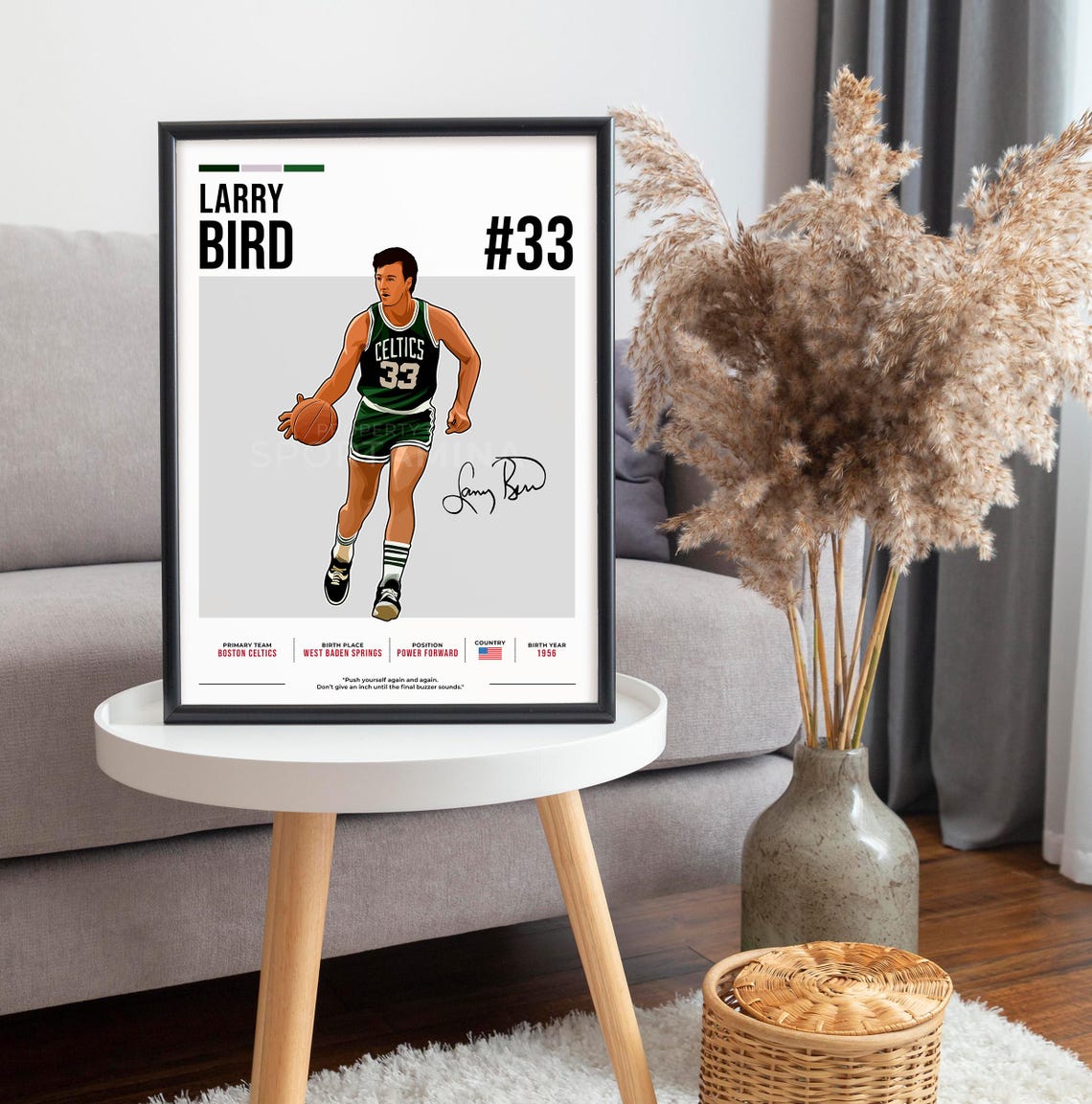 Larry Bird Poster, Basketball Art, Larry Bird Fan Gift, Vector ...