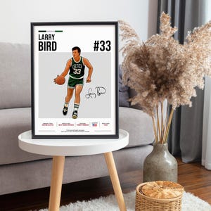 Larry Bird Poster, Basketball Art, Larry Bird Fan Gift, Vector ...