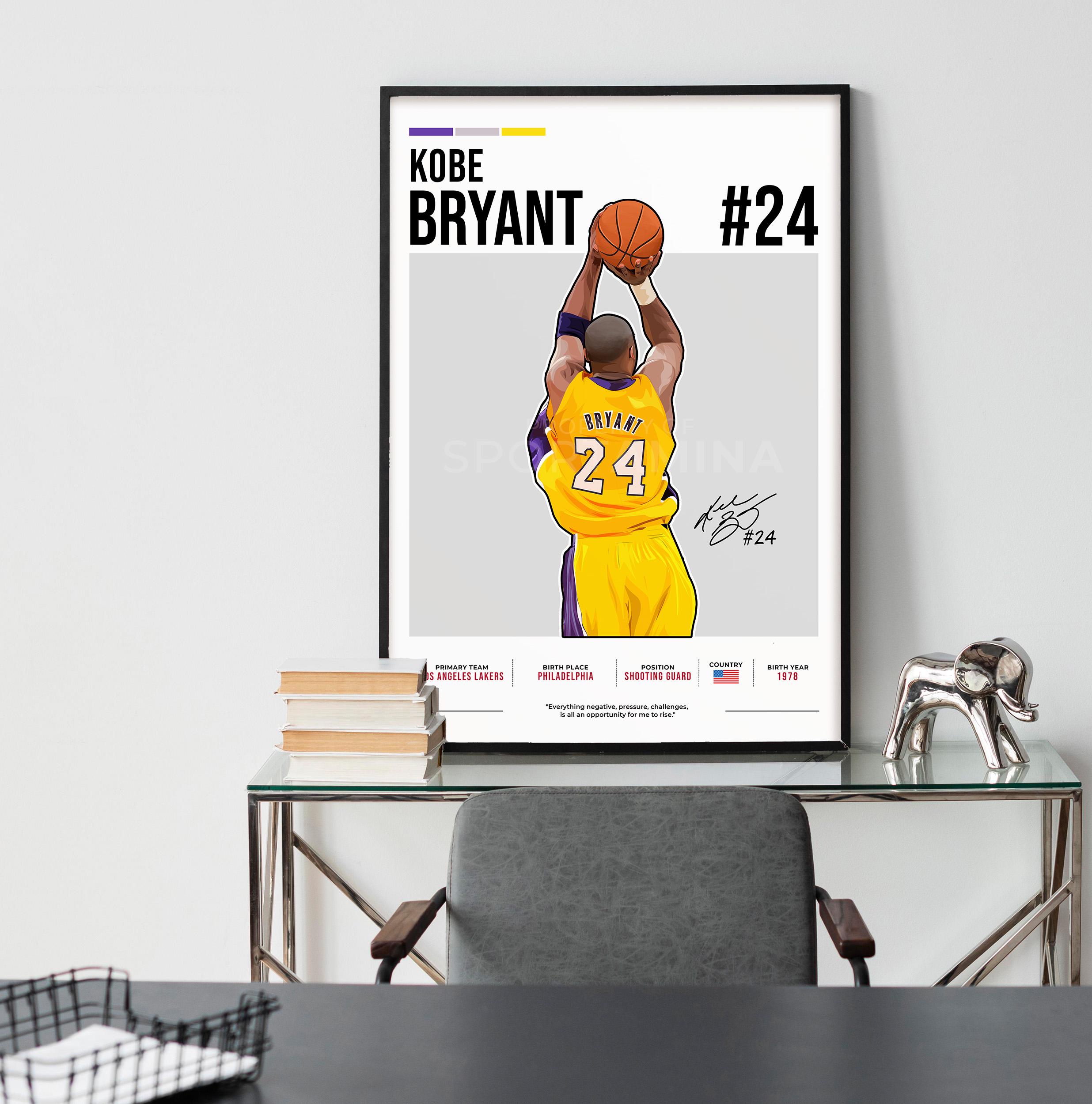 Kobe Bryant Poster, Basketball Art, Kobe Bryant Fan Gift, Vector ...