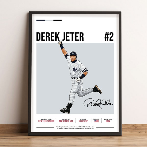 Derek Jeter Poster - Etsy