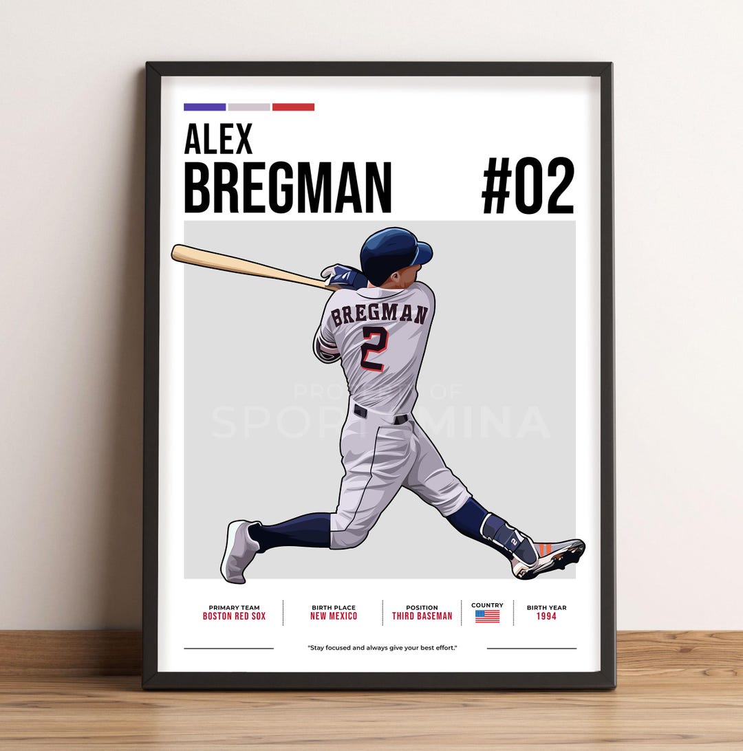 Alex Bregman Poster, Baseball Art, Alex Bregman Fan Gift, Vector ...