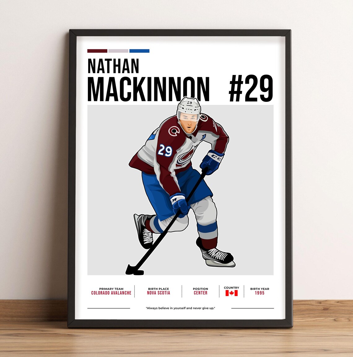 Nathan Mackinnon Poster, Hockey Art, Nathan Mackinnon Fan Gift, Vector ...
