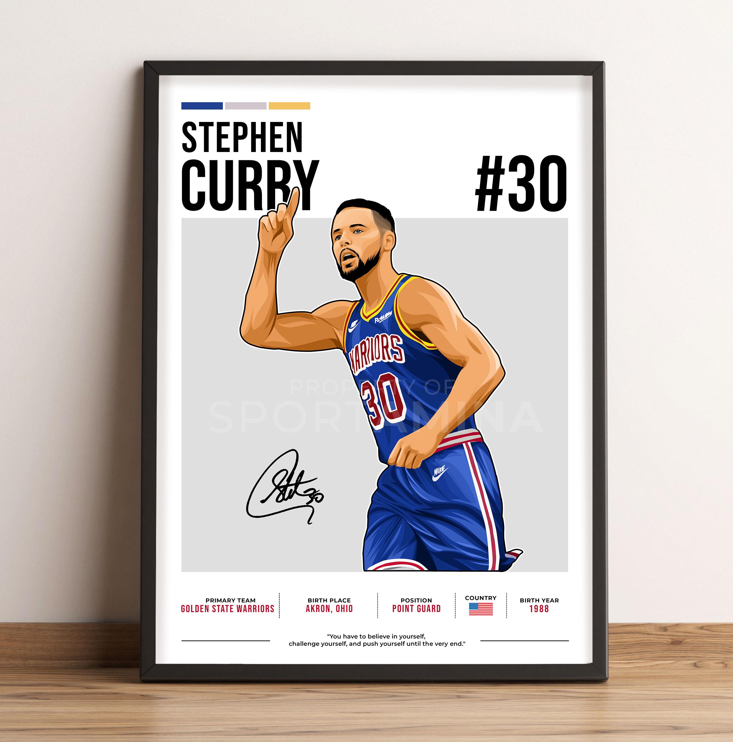 Stephen Curry Poster, Basketball Art, Stephen Curry Fan Gift, Vector ...