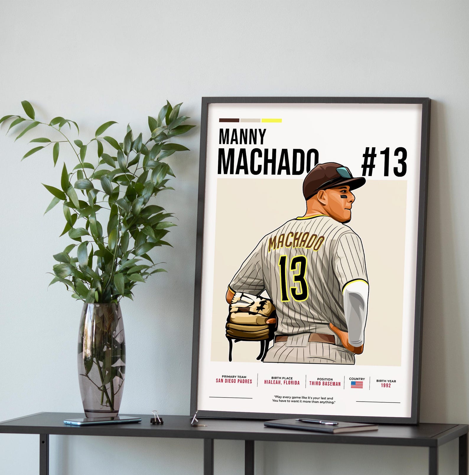 Manny Machado Poster, Baseball Art, Manny Machado Fan Gift, Vector ...