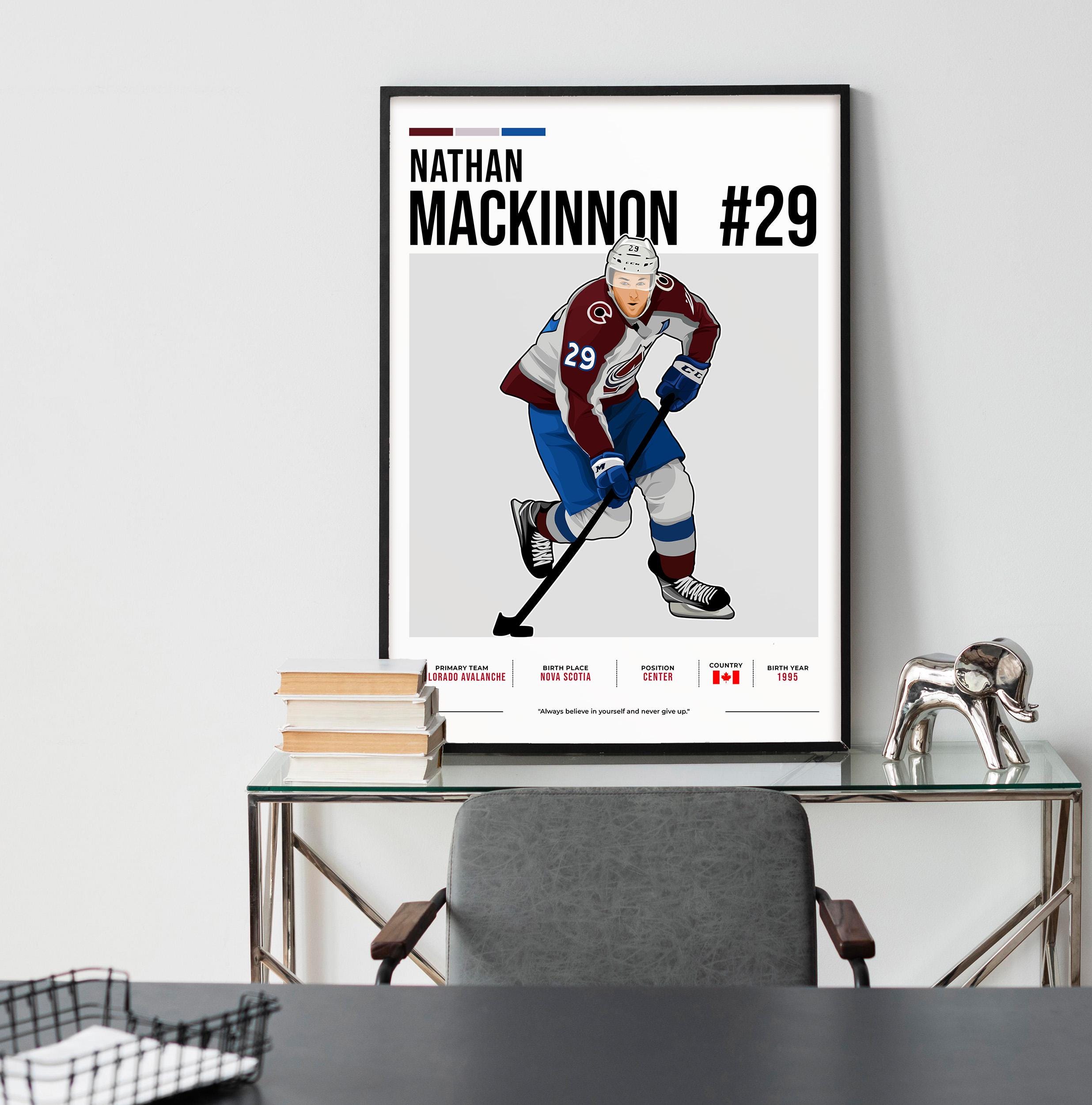 Nathan Mackinnon Poster, Hockey Art, Nathan Mackinnon Fan Gift, Vector ...