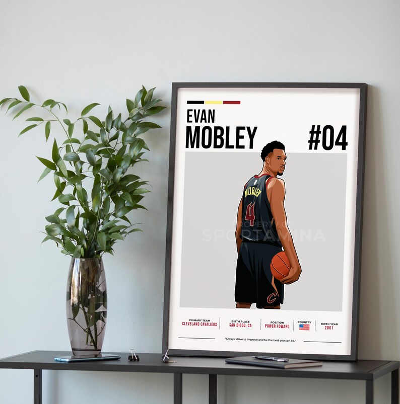 Evan Mobley Poster, Basketball Art, Evan Mobley Fan Gift, Vector ...