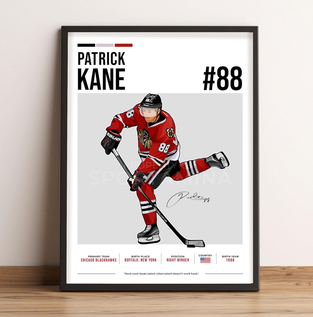 Patrick Kane Poster, Hockey Art, Patrick Kane Fan Gift, Vector ...