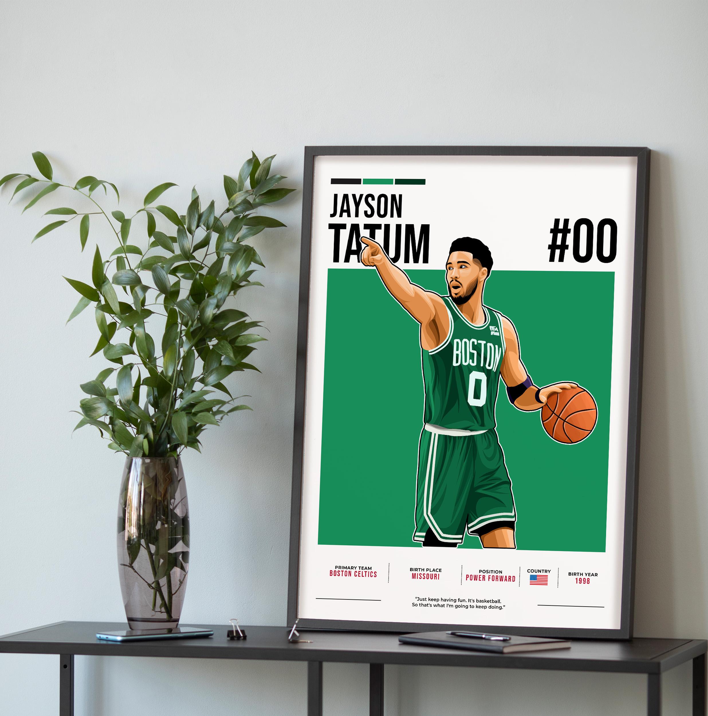 Jayson Tatum Poster, Basketball Art, Jayson Tatum Fan Gift, Vector ...