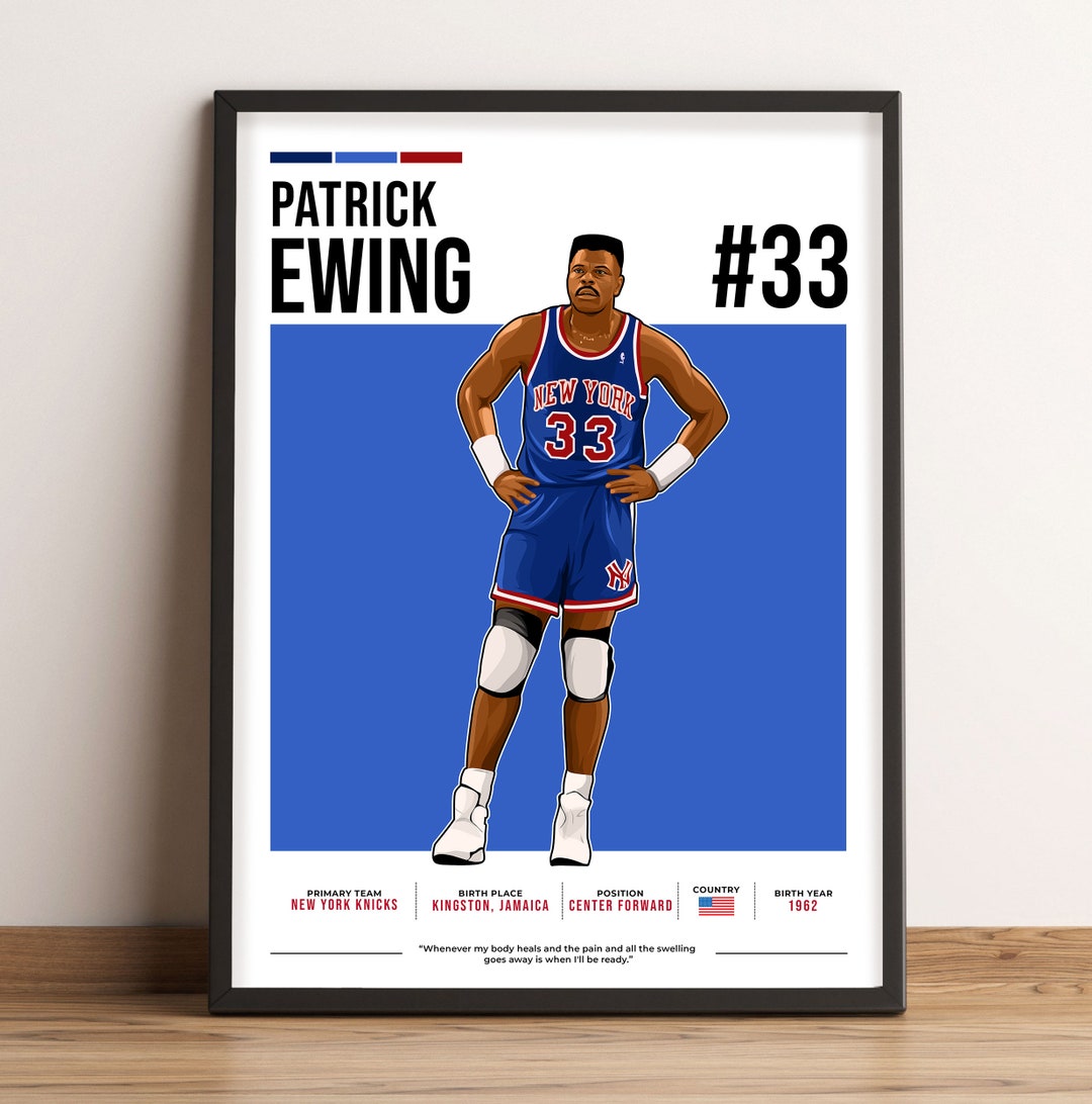 Patrick Ewing Poster, Basketball Print, Ewing Print Vector Art, Vector ...