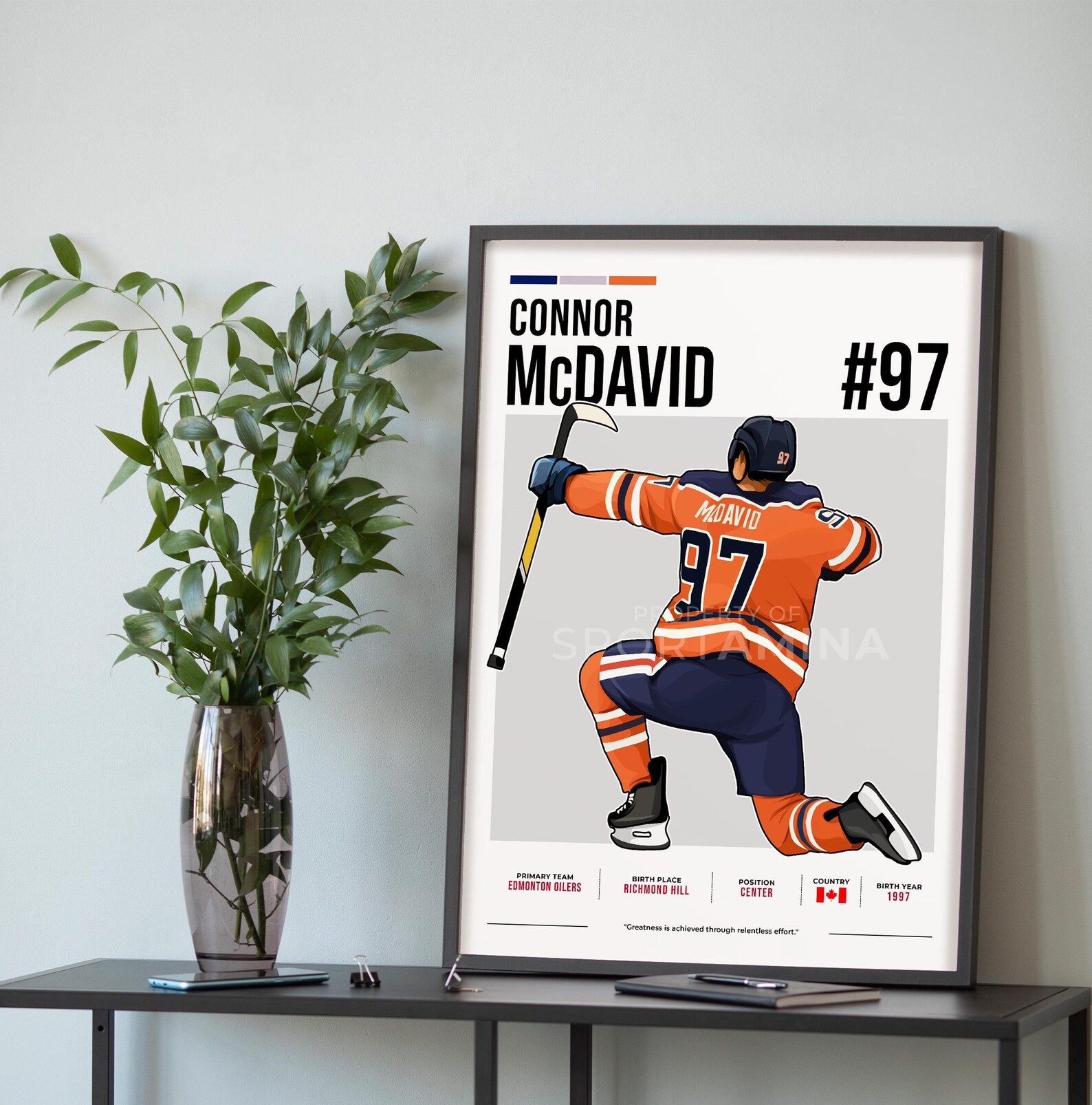 Connor Mcdavid Poster, Hockey Art, Connor Mcdavid Fan Gift, Vector ...