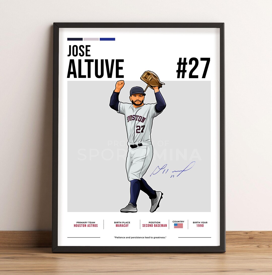 Jose Altuve Poster, Baseball Art, Jose Altuve Fan Gift, Vector ...