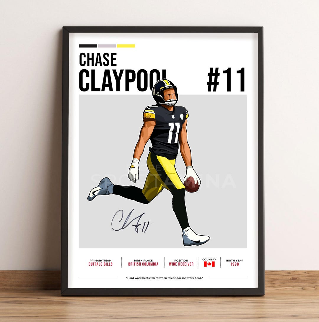 Chase Claypool Poster, Football Art, Chase Claypool Fan Gift, Vector ...