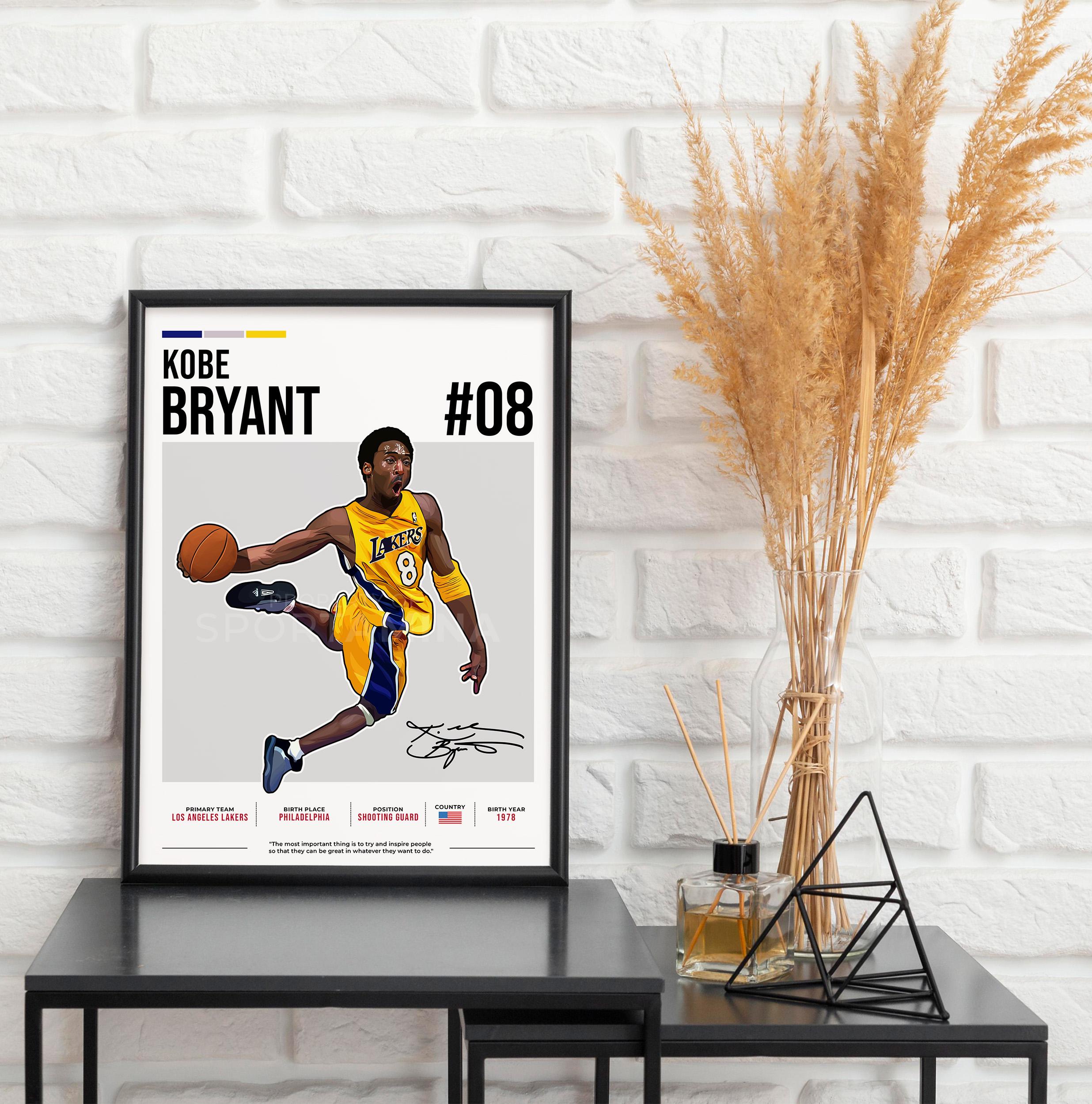 Kobe Bryant Poster, Basketball Art, Kobe Young Fan Gift, Vector ...