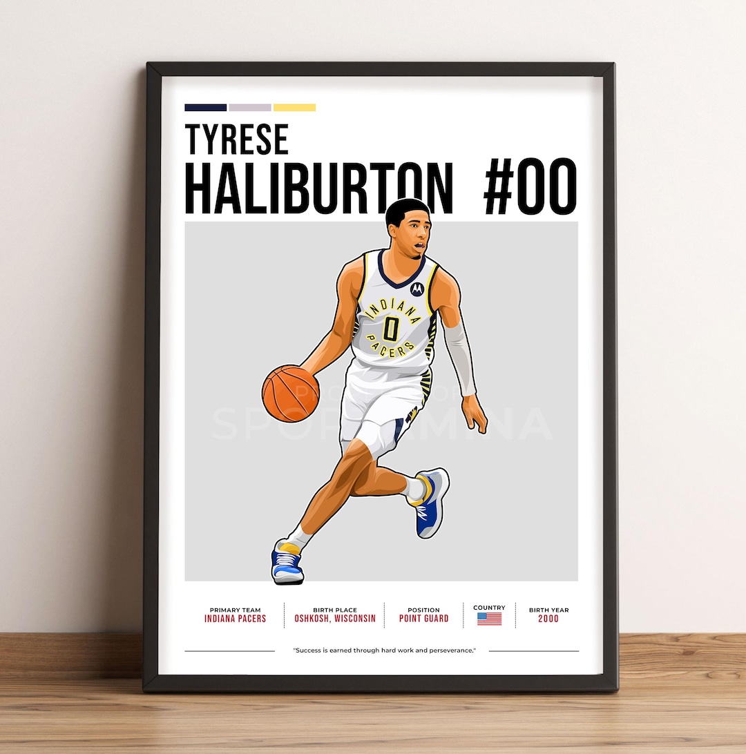 Tyrese Haliburton Poster, Basketball Art, Tyrese Haliburton Fan Gift ...
