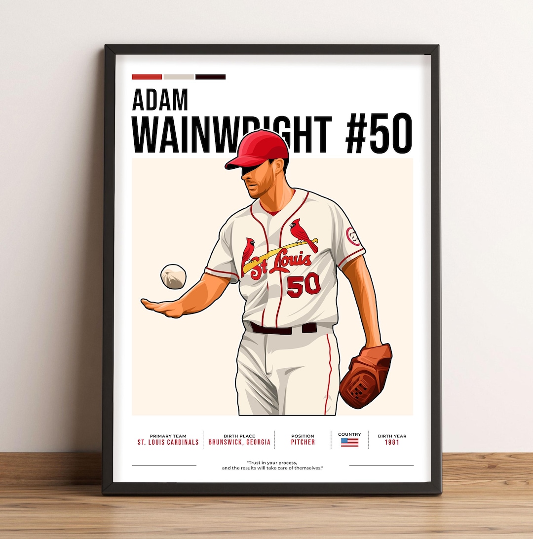 Adam Wainwright Poster, Baseball Art, Adam Wainwright Fan Gift, Vector ...