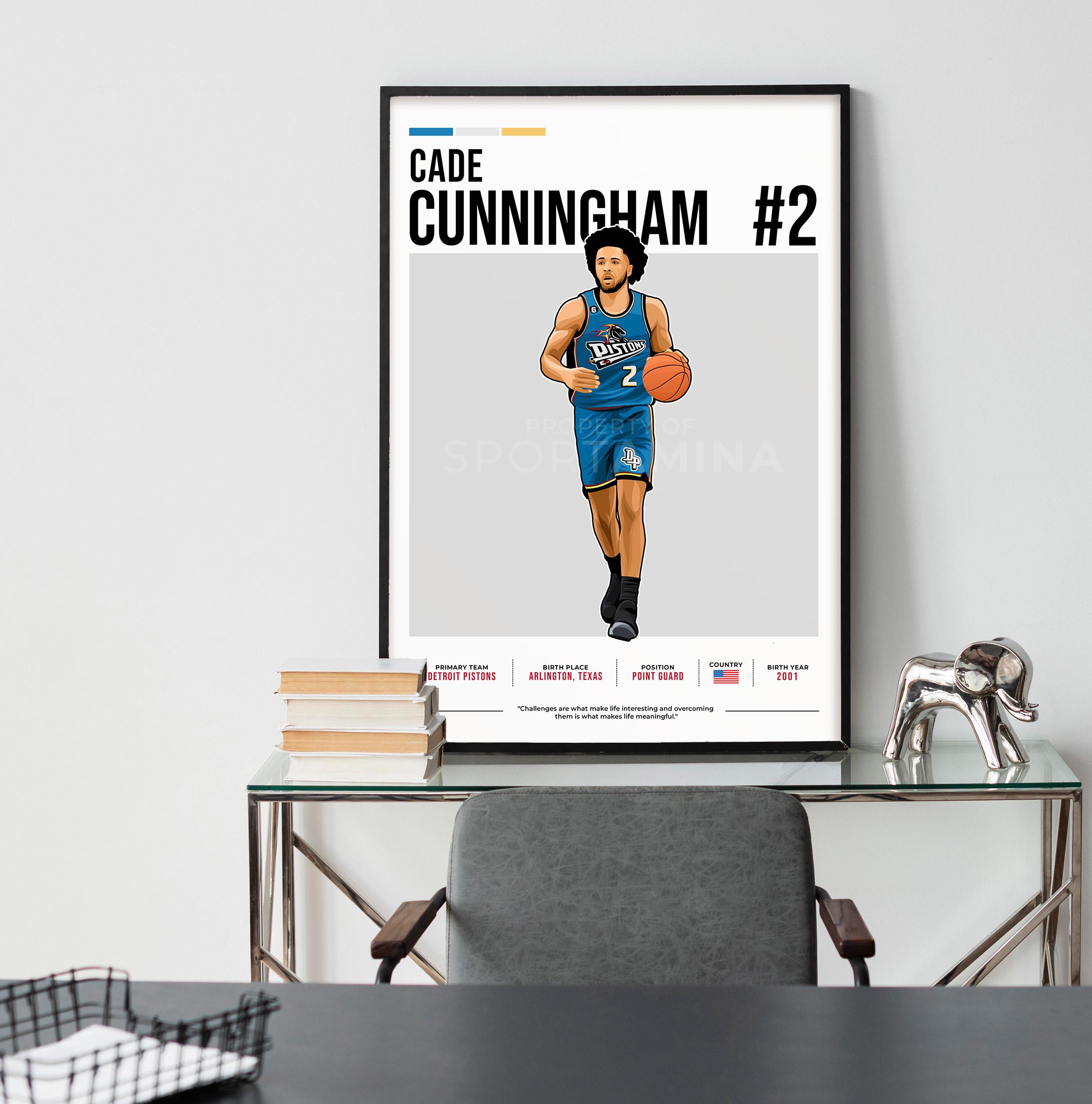 Cade Cunningham Poster, Basketball Art, Cade Cunningham Fan Gift ...