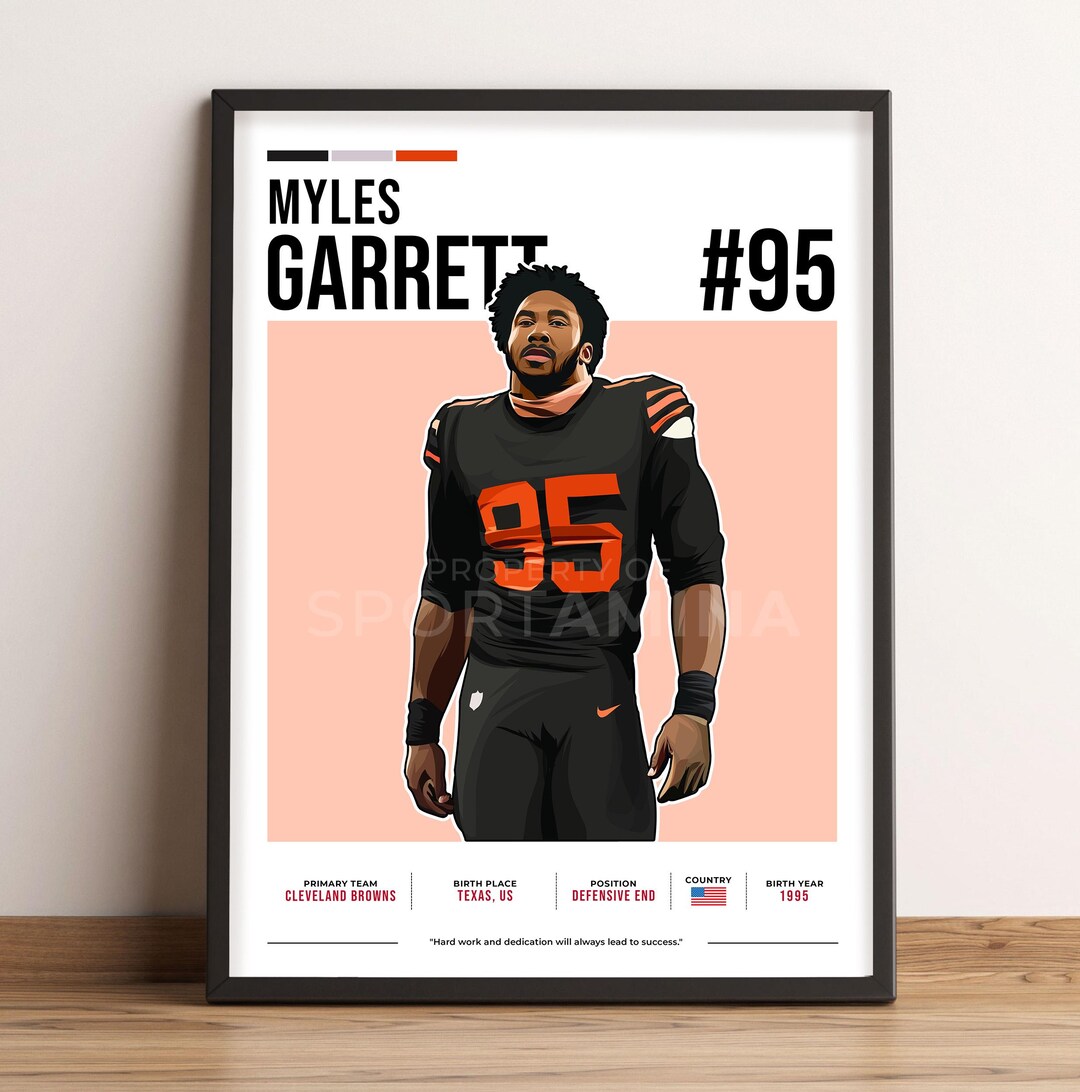 Myles Garrett Poster, Football Art, Myles Garrett Fan Gift, Vector ...