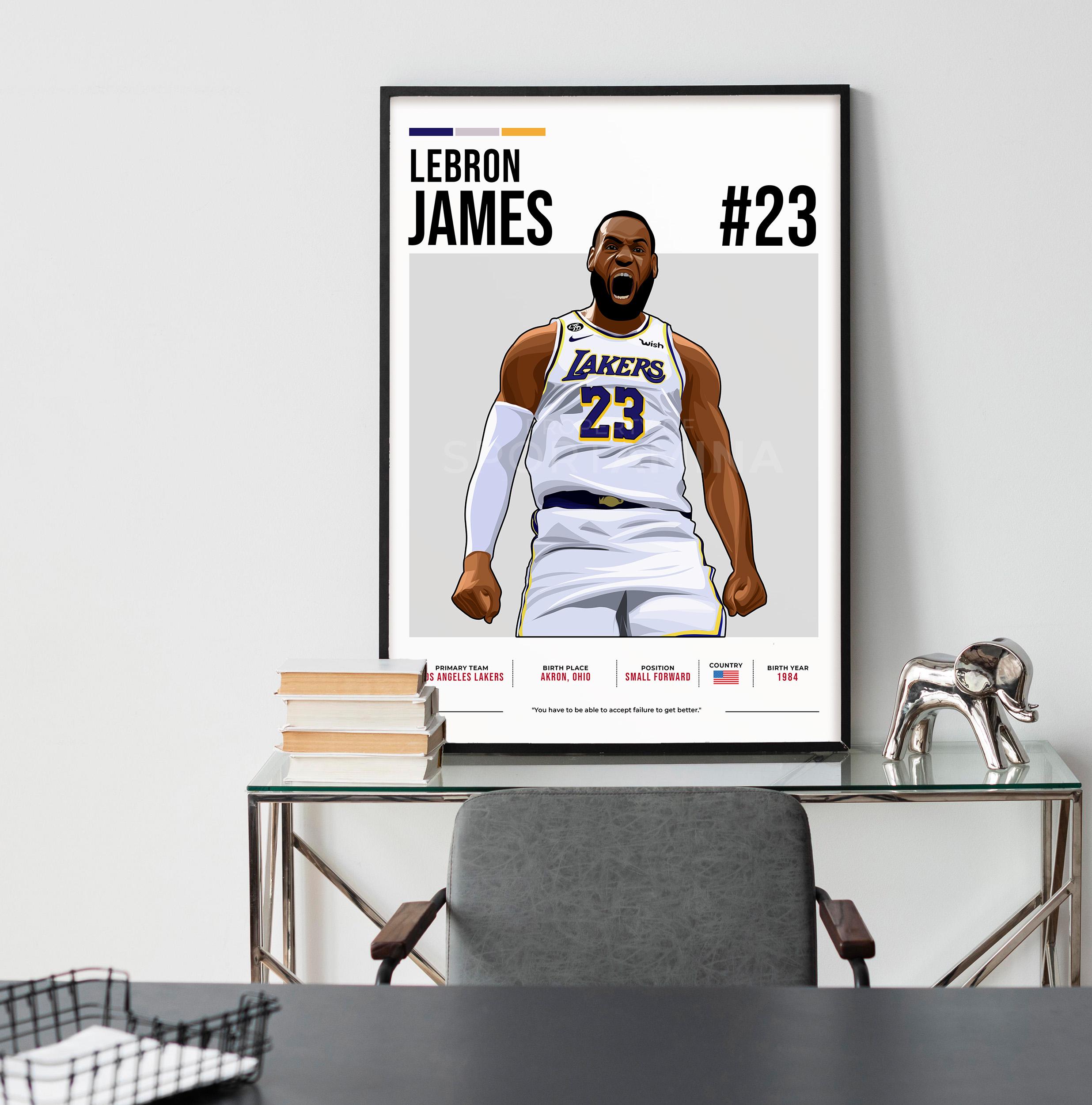 Lebron James Poster, Basketball Art, Lebron James Fan Gift, Vector ...