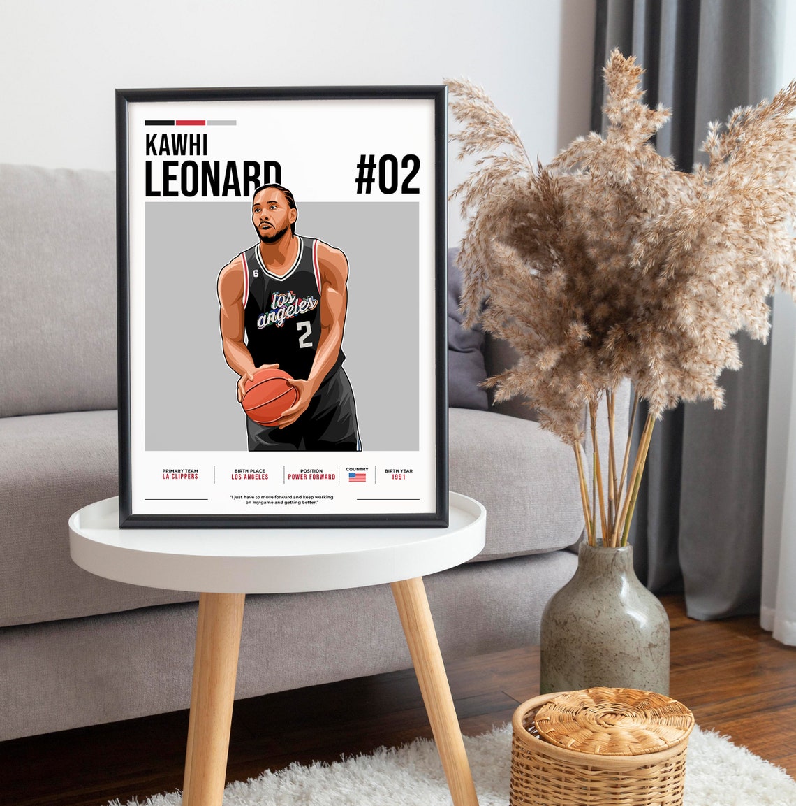 Kawhi Leonard Poster, Basketball Print, Leonard Print Vector ...